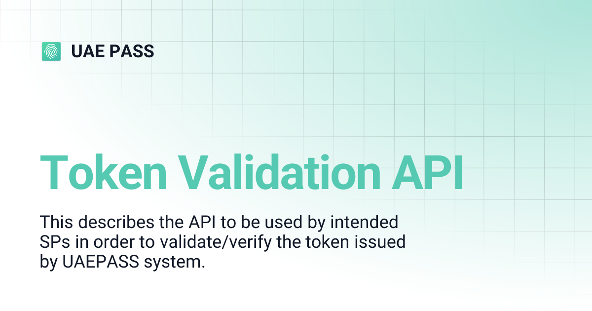 Token Validation API | UAE PASS