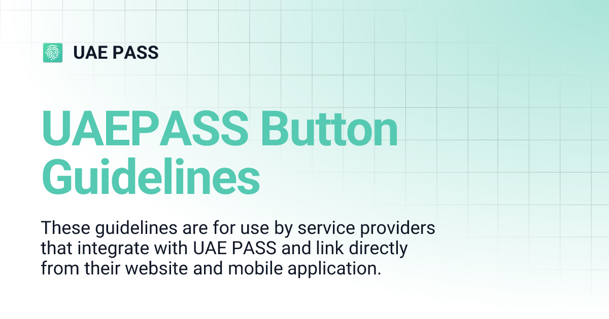 UAEPASS Button Guidelines | UAE PASS