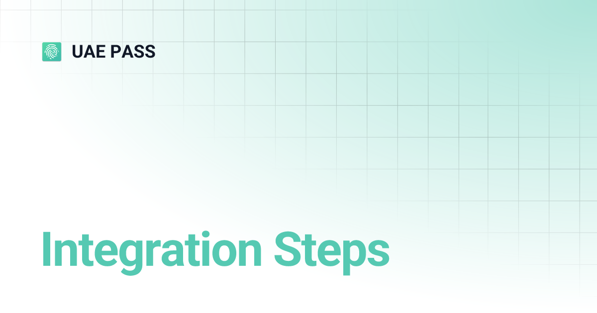 Integration Steps | UAE PASS