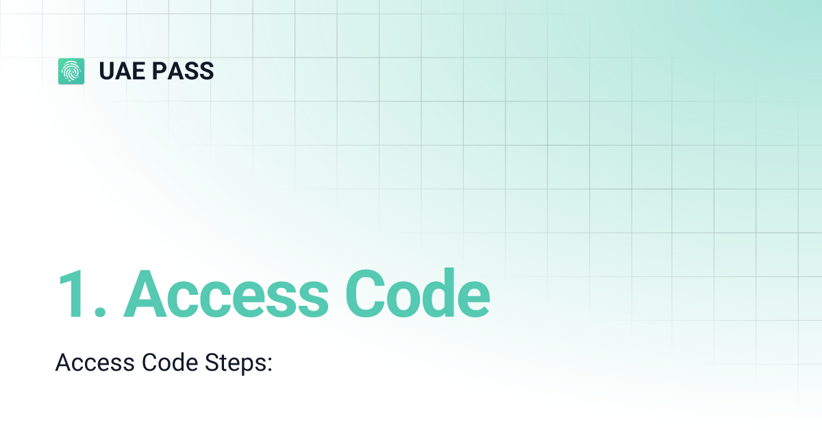 1. Access Code | UAE PASS