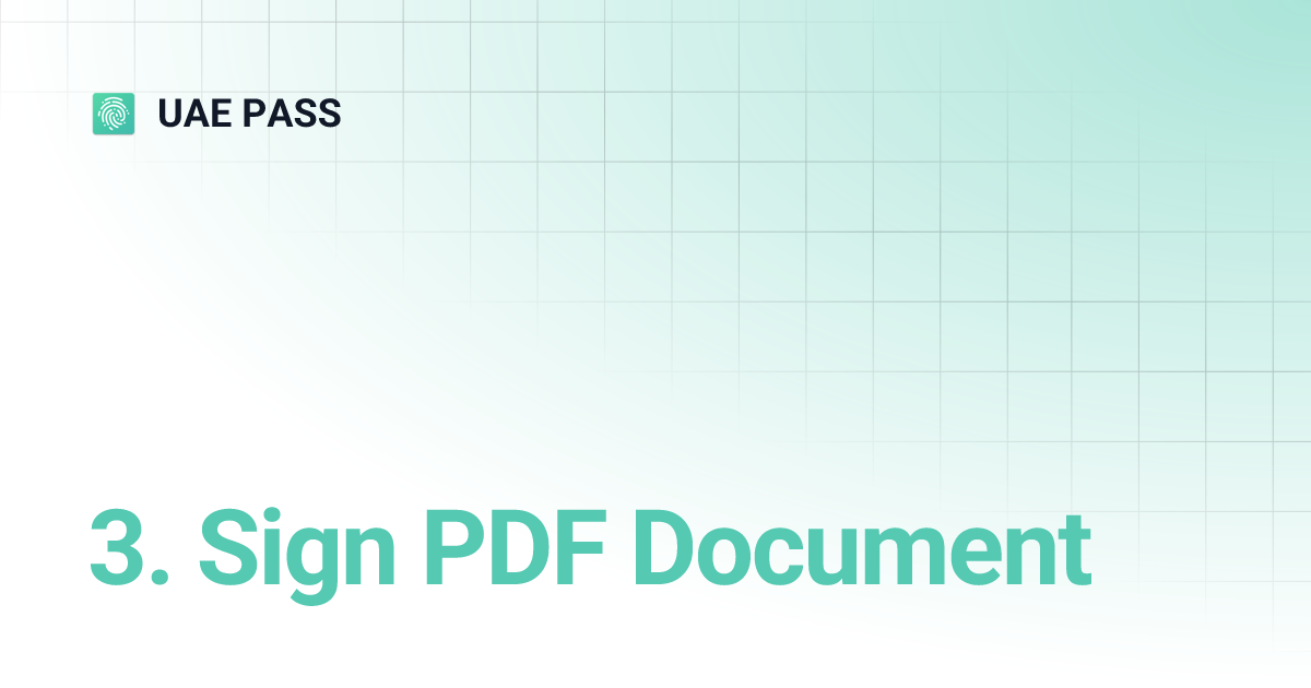 3. Sign PDF Document | UAE PASS