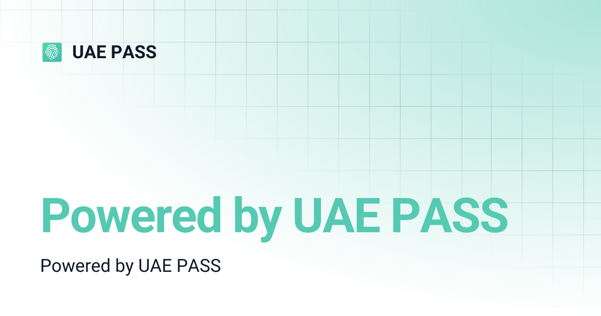 Powered by UAE PASS | UAE PASS
