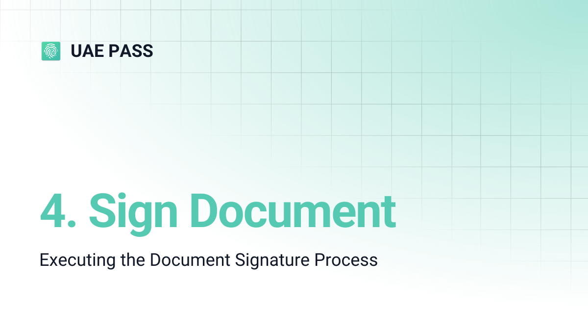 4. Sign Document | UAE PASS