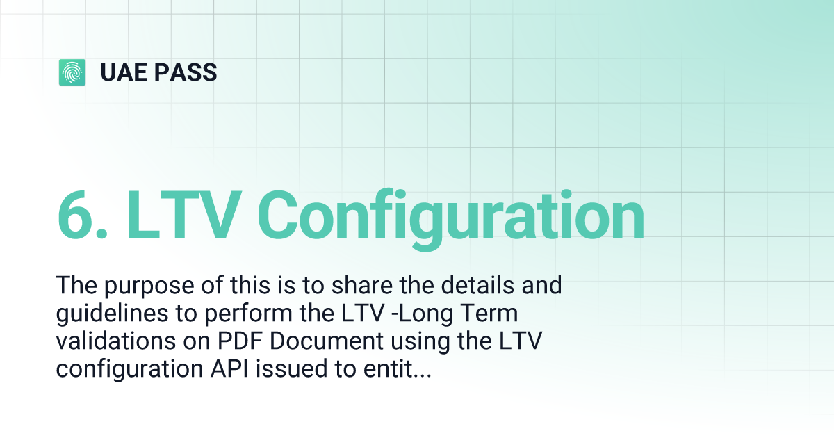 6. LTV Configuration | UAE PASS