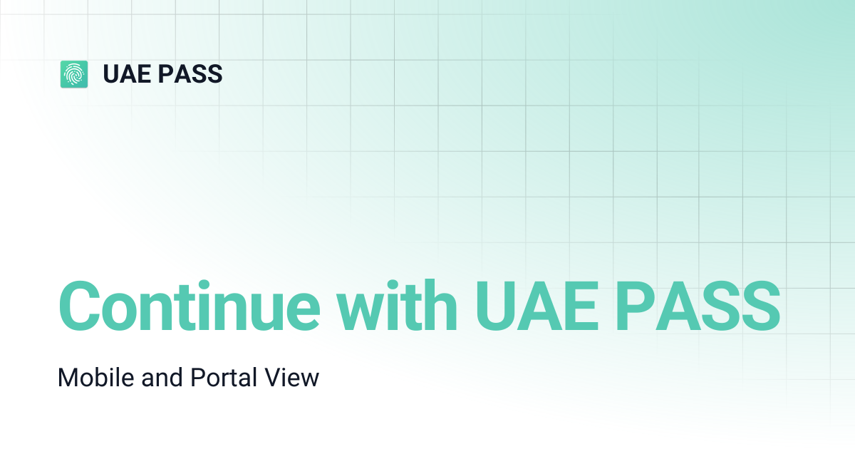 Continue with UAE PASS | UAE PASS